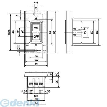 【商品説明】■特長：電動機(モータ)を直接入切する手元開閉器です。インターロック付「露出形」(ON状態でボックスの開閉は不可)■注意：※機器用電線など、細いより線を使用する場合は棒圧着端子をご使用ください。※モータのインチング操作(ひんぱん...