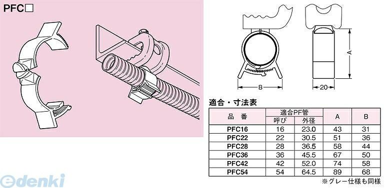 【商品説明】パイラックと併用して各種鋼材へPF管を支持するクリップです。■材質：硬質塩化ビニル(PVC)■色：アイボリー■許容静荷重：29N[3kgf]、58N[6kgf](取付方法によって、変わります)※1セットで20個入りです。※適合場...