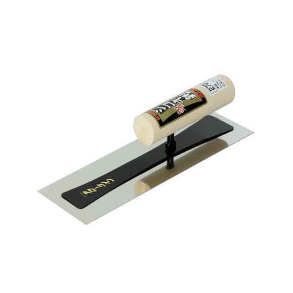 【用途】モルタル、補修、修正、上塗り、シゴキ、艶出し、波消し用の鏝。【機能・特徴】シンナー類(有機溶剤)で洗えます。溶接にかわる高品質接着剤でこてと背金を接着しています。背金巾をバランスよく加工し、こて板にかかる力を全面に分散させることで均...