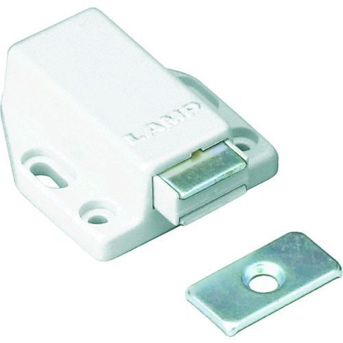 スガツネ工業メーカーお問い合わせ：03-3851-1122【特長】●扉を開けるときは、軽く扉を押すだけで開きます。【用途】●キャビネットに。●戸棚などに。【仕様】●色：ホワイト●全長(mm)：43.5●吸着力(N)：15.7【仕様2】●ホワ...