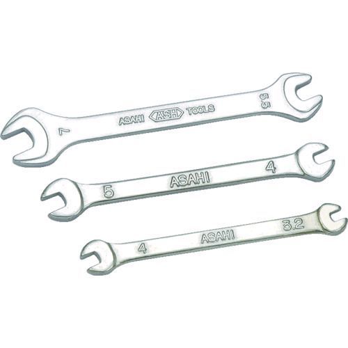 旭金属工業メーカーお問い合わせ：0256-92-7121【特長】●1本で2サイズのボルトナットの締結作業ができます。●スパナの利点である仮締め時の早回しが可能です。●口の傾き角度が約15°付いており裏表を使用することで狭い場所での作業を可能...