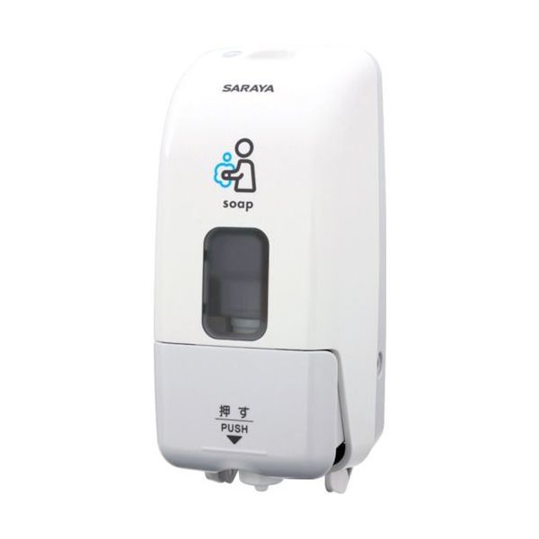 サラヤメーカーお問い合わせ：06-6797-2525【特長】●ワンプッシュで石けん液を吐出します。●ディスポーザブル容器で衛生的です。●手洗い石けん液用のプッシュ式ディスペンサーです。●ボトルの交換が簡単に行えます。【用途】●手指の洗浄に。...