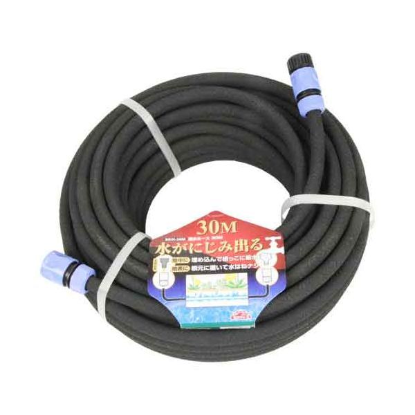 【用途】ホース全面より水がにじみだし散水。【機能・特徴】地中に埋めて植物の根に直接、水分を供給できるホースです。地表に根元に置いて水はねしません。一般水道圧で灌水ホース能力限界長さの30Mタイプです。【仕様】●ホース長さ：30m。●耐水圧：...