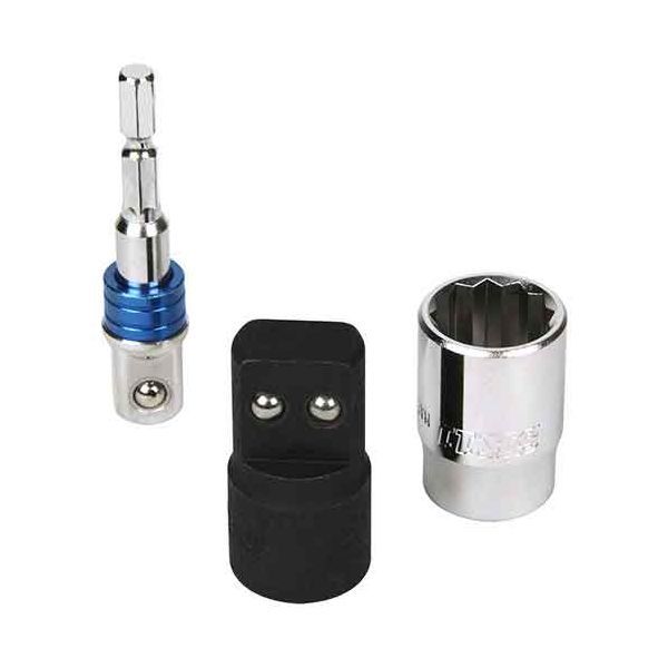 【用途】純正装着されている車載ジャッキを簡単に使用することができるソケットセット。【機能・特徴】お手持ちの電動工具に装着することで手を汚すことなく簡単にタイヤ交換など純正車載ジャッキが使用できます。別売りSK11充電工具10.8V以上のイン...