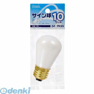 ●≪サイン球のラインアップ≫色商品コードクリア04-7932ホワイト04-7933レッド04-7936ブルー04-7937イエロー04-7934グリーン04-7935●10W●口金：E26●形状：ST−45（径45mm）4971275479333