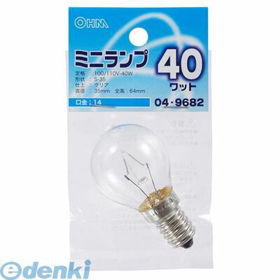 ●ガラス球の曲線がなだらかなS形の電球です。●口金はE14。主に輸入照明器具に使われます。●定格：100／110V−40W●形状：S−35●口金：E14●色：クリア●直径35×長さ64mm4971275496828