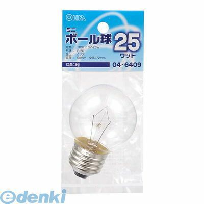 ●≪G−50（径50mm）タイプのミニボール球ラインアップ≫口金区分色商品番号備考E2610Wクリア04-6489ホワイト04-9083イエロー04-9696※納期10日程度レッド04-9697※納期10日程度25Wクリア04-6409ホワ...
