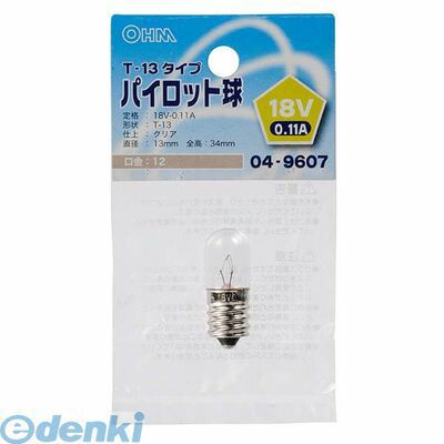 ●配電盤、開閉装置の信号用、表示用として使用されています。●定格：18V−0．11A●形状：T−13●口金：E12●色：クリア●直径13mm×長さ34mm4971275496071