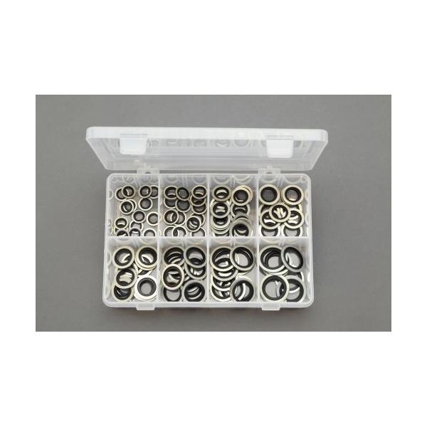 ●＜セット内容＞…8点●材質…ニトリルゴム＋鉄●ケースサイズ…約218(W)×142(D)×50(H)mm●サイズ、外径×内径×厚み(入数)：10mm、16×10.7×1.5mm(15)12mm、18×12.7×1.5mm(15)14mm、...