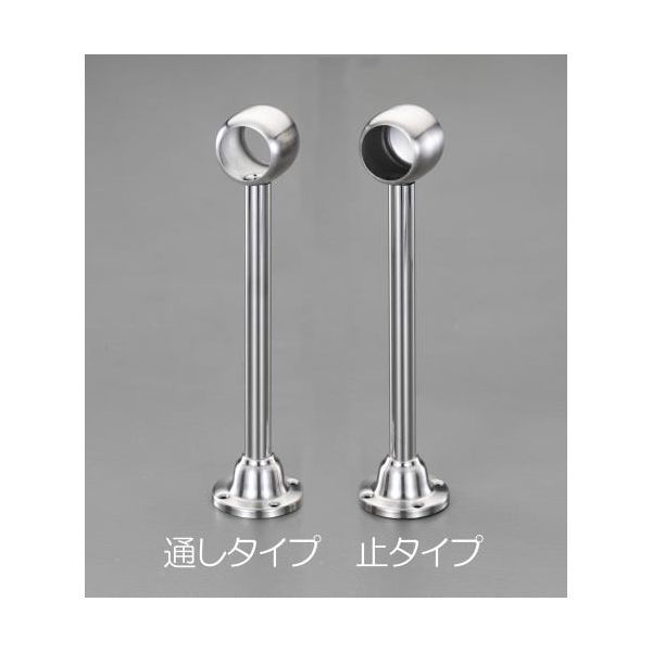 ●用途…クローゼット内のハンガーパイプ取付など●仕様…止め（エンド)用●材質…ステンレスSUS304●内部（首部）にスチール製寸切りボルト入り●適用パイプ径…25mm●プレート径…56mm●全高…330mm●取付穴数…4●取付穴径…3.8m...