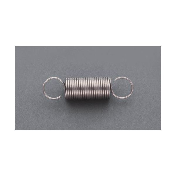 ●材質…SUS304●巻方向…右巻き●許容荷重…6.96N●許容荷重時長さ…54.6mm●線径…φ0.55mm●外径…φ5mm●自由長さ…30.9mm●ばね定数…0.224N/mm●初張力…1.667N●フック形状…逆丸フック●フック対向角...