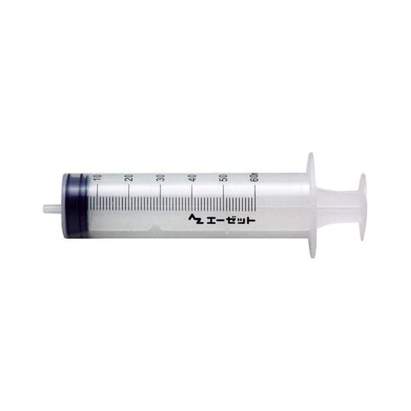 ●容量…60ml●最小目盛…2ml●全長…155mm●サイズ…胴内径：30mm、先端内径：2.5mm、先端外径：4mm●材質…プラスチック●重量…32g