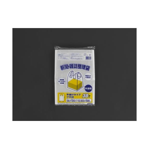 ●日本製●サイズ…300×520×585(H)mm●厚み…0.03mm●材質…HDPE●入数…30枚●手提げ、マチ付●新聞紙約1ヶ月分が入ります。