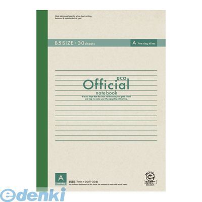 ●オフィス、学校のほか、日常でも使いやすいタイプ。●入数：1冊●規格：セミB5判●罫種類：30行●中紙枚数：30枚●外寸：横179×縦252mm●材質：古紙パルプ100％配合再生紙使用●ISO白色度：71％●JANコード：497009032...