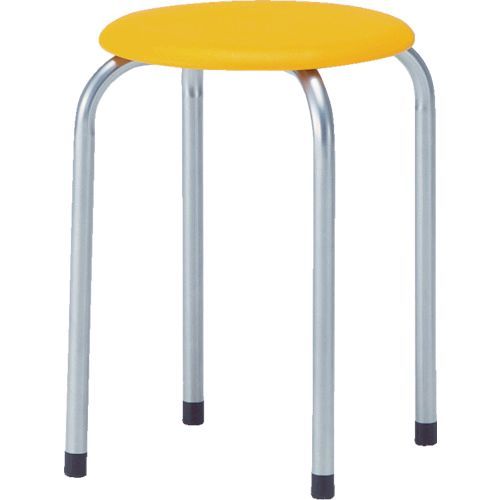 【特長】●スタッキングが可能です。（4脚まで）【仕様】●張地：ビニールレザー張り●色：オレンジ●座幅(mm)：320●座高(mm)：445【材質／仕上】●座部:鋼板・ウレタンフォーム●脚部:φ22.2mmスチールパイプ・粉体塗装（シルバー色...