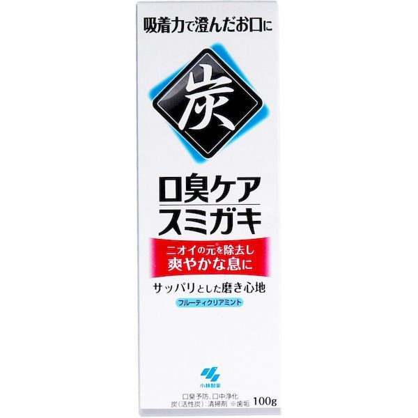 ニオイの元を除去し爽やかな息に。●自然由来の活性炭(清掃剤)配合。●スミガキはニオイの元(歯垢)を除去し口内を浄化、お口のニオイを防ぐ。●フルーティクリアミントの香味でお口をさっぱり爽快にしてくれます。※歯が黒くなることはありません。【商品...