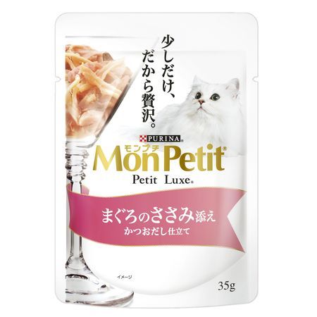 【商品説明】猫 フード ウェット パウチ レトルト モンプチ■厳選されたまぐろにささみを添え、海の幸の美味しさたっぷりの「かつおだし」と一緒にぎゅっとつめこんだ贅沢なメニュー。■原材料：魚介類(かつお、まぐろ、フィッシュエキス)、肉類(ささ...