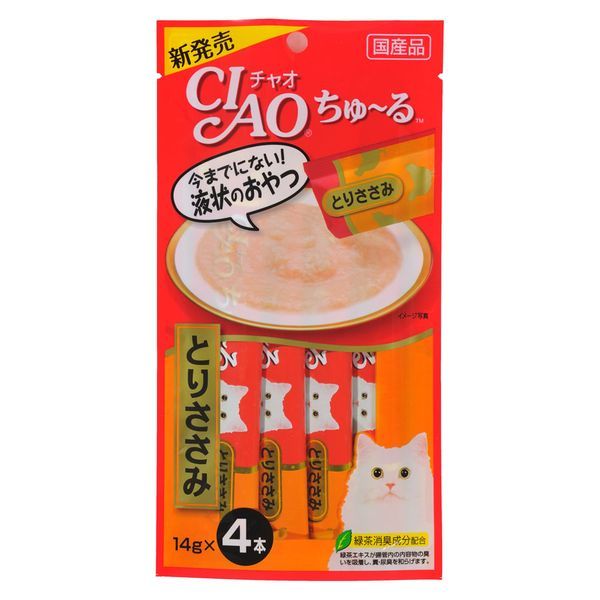 【商品説明】いなば イナバ INABA INABA ちゃお チャオ CIAO CIAO 猫 おやつ 間食 ちゅーる チュール チュ〜ル●ちゅ〜っと出して、なめるだけで簡単に栄養補給。食べきりやすい14g×4本。●原材料：鶏肉、ほたてエキス、...