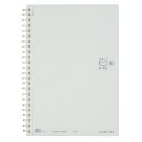 【商品説明】●サイズ／A5（3号）　●無地　●80枚　●切り取りミシン目入り　●中紙／上質紙（ECFパルプ）　●表紙／表：透明PP、裏：板紙●リング／オレフィン系樹脂　●柔らかリングでリングを気にせずに書ける　●平に開く　●狭い場所でもきれ...