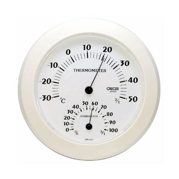 【商品説明】【用途】室内用温度・湿度計。【仕様】●壁掛け用。【材質】●PS樹脂。大工道具 測定具 クレセル MT 温度計