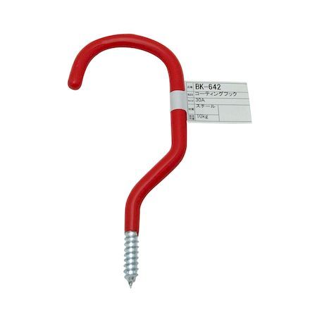 【商品説明】●ビニールコーティングを施しておりますので、汚れに強く、スベリ止め効果があるフックです。●ロープ・ホース・農耕機具等大型物掛用●使用荷重の範囲内でご使用ください。●サイズ：30A●使用荷重(kg)：10●A(mm)：150●B(...