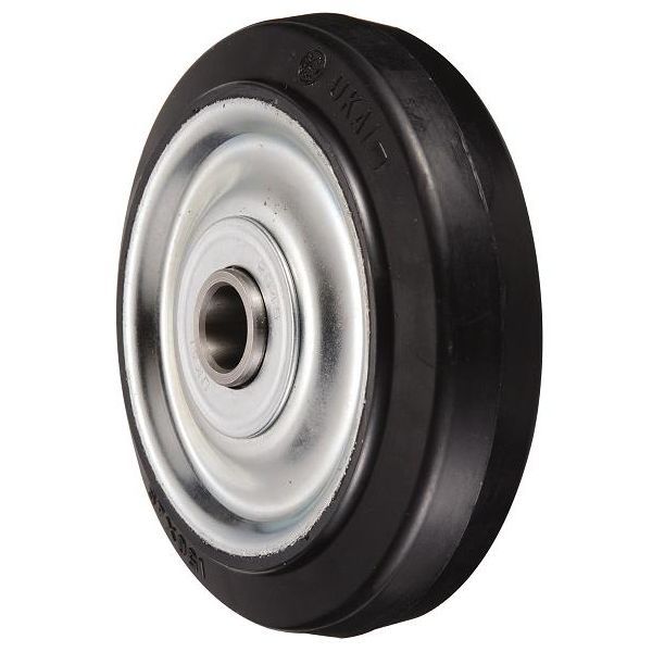 【商品説明】CR型　中荷重用車輪サイズ(mm)： 150タイプ： 鋼板製耐熱用クロロプレンゴム品　番：CR-150最大荷重(daN)： 200　、204.0kgfボス幅B(mm)： 55タイヤ幅R(mm)： 45シャフト径D(Φmm)： 2...