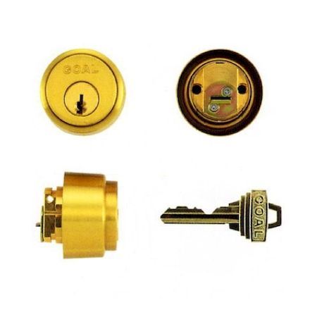 【商品説明】●シリンダーの名称：6本ピンシリンダー●本体数量：1個●附属キー本数：3本●色/仕上げ：黄銅ヘアーライン●仕上げ記号：21●対応扉厚：33〜43mm●取替用シリンダー