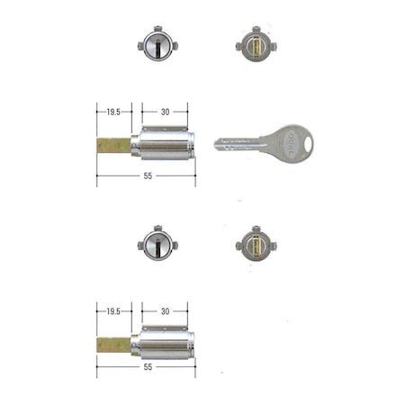 【商品説明】●シリンダーの名称：V18シリンダー●本体数量：2個●附属キー本数：6本●色/仕上げ：ニッケルクロームメッキ●対応扉厚：40〜43mm●シリンダー（2個）、附属キー（6本）の同一キー仕様です。●V−18シリンダー、グランブイシリ...