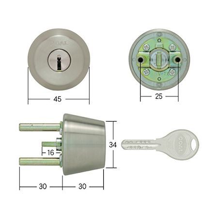 【商品説明】●シリンダーの名称：V18シリンダー●本体数量：1個●附属キー本数：3本●色/仕上げ：ステンレス・ヘアーライン●仕上げ記号：11●対応扉厚：31〜34mm●取替用シリンダー