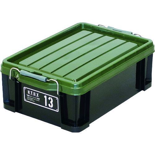 【特長】●スタッキングでき便利です。●フタに15cmまでの目盛り付です。【用途】●部品やねじ、釘などの小物収納に。【仕様】●容量(L)：13●色：ブラックグリーン●外形寸法(mm)間口：295●外形寸法(mm)奥行：443●外形寸法(mm)...