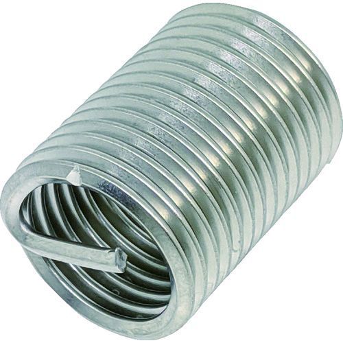 【特長】●ステンレス鋼でつくられたヘリサートです。●菱形断面の線材を巻いたスプリングのような形状をしています。【用途】●アルミや樹脂など軟らかい母材のめねじ補強に。●破損しためねじの補修に。【仕様】●適用ボルトねじ：M5X0.80●下穴径(...