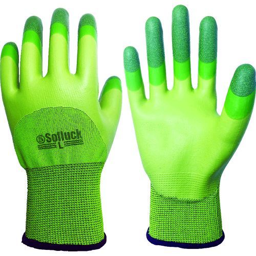 【特長】●ゴム3層コートで、破れやすい指先の摩耗強度を1層コートの7倍以上にしました。●土やほこりの入りにくい甲抜き加工です。【用途】●農作業・各種軽作業。【仕様】●色：グリーン●サイズ：S●全長(cm)：22.5●手のひら周り(cm)：1...