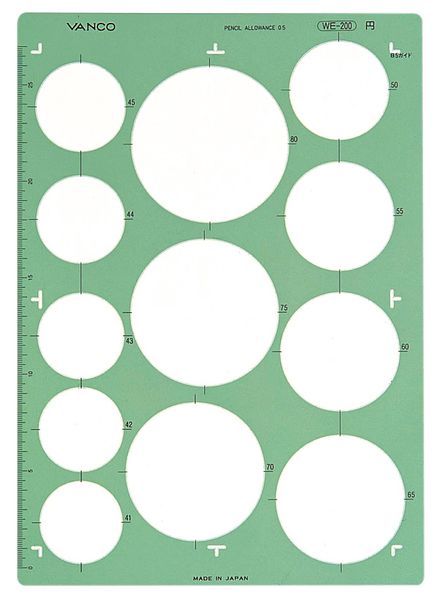 【商品説明】●製図用テンプレート定規●色：モスグリーン、片マット●材質：アクリル樹脂●ペンシルアローワンス0.5mm