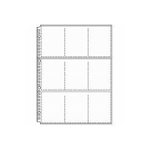 【商品説明】●透明度抜群の替えリーフ。トレーディングカードなど大きいカードにピッタリ。●3列3段区切り●9ポケット●A4Lタテ型・30穴