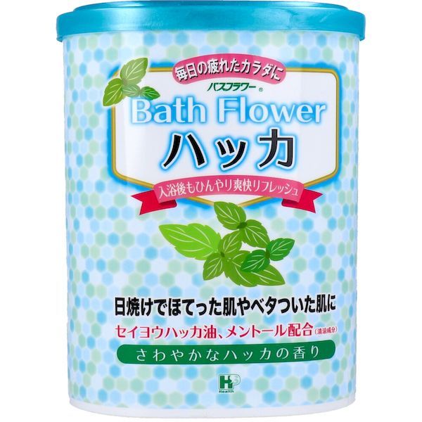 【商品説明】【発売元：株式会社ヘルス】【浴用化粧料】販売名：バスフラワーMI【成分】硫酸Na、炭酸水素Na、メントール、シリカ、セイヨウハッカ油、セイヨウハッカ葉エキス、エタノール、水、香料、青1、青2、黄4、緑204【使用方法】・家庭浴槽...