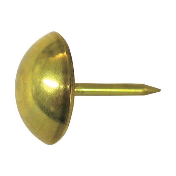 【商品説明】【特長】●椅子や太鼓の革張りに使用します。●購入しやすい少量パックです。【仕様】●全長(mm)：19●頭部径(mm)：13●寸法(mm)d：1.6●パック入数(本)：6【材質／仕上】●真鍮