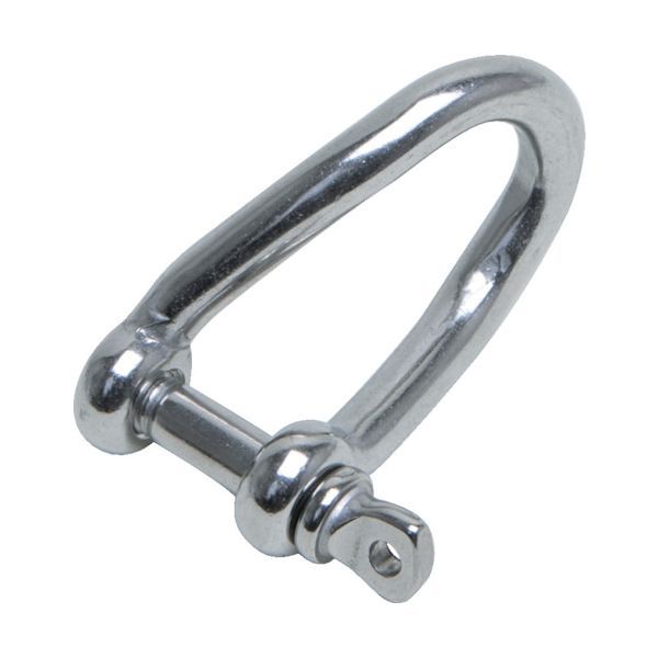 【商品説明】【特長】●耐食性の高いステンレス鋼製のシャックルです。●90°ねじれています。【用途】●チェーンやワイヤーロープの連結金具【仕様】●使用荷重(kN)：3.43●B(mm)：16●D(mm)：8●L(mm)：48●許容荷重（kg）...