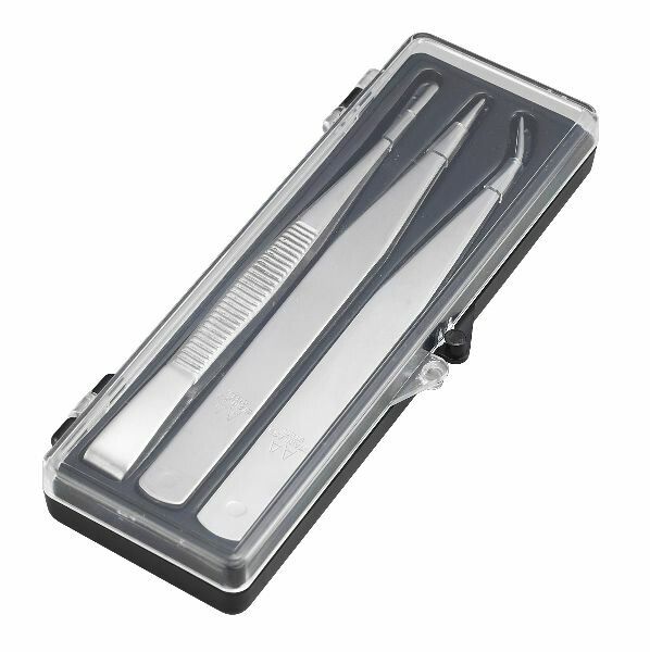 【仕様】 ●セット内容：AA125mm直・AA125mm先曲・125mm直 【特長】 ●使用頻度の高いピンセット3本セット4962485092023