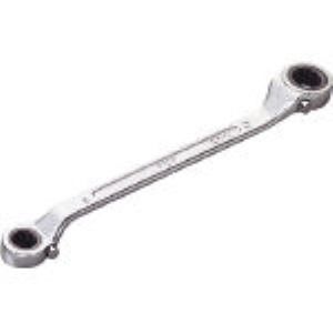 【特長】●ピンを押すだけの簡単確実なラチェット機構を採用しています。●狭い場所に最適です。【仕様】●対辺寸法(mm):24×27●厚み(mm)T1:17.6●厚み(mm)T2:17.6●全長(mm):363【材質／仕上】●クロムバナジウム鋼...