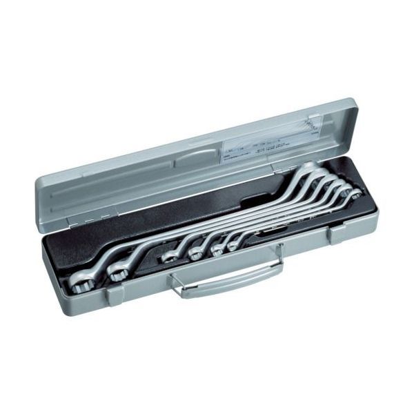 前田金属工業メーカーお問い合わせ：06-6973-9735【特長】●柄部の曲がり角度が45度になっているため、周辺の障害物を避けて作業できます。●めがね部は12角です。【用途】●ボルト・ナットの締め付け、緩め作業に。【仕様】●セット内容(m...