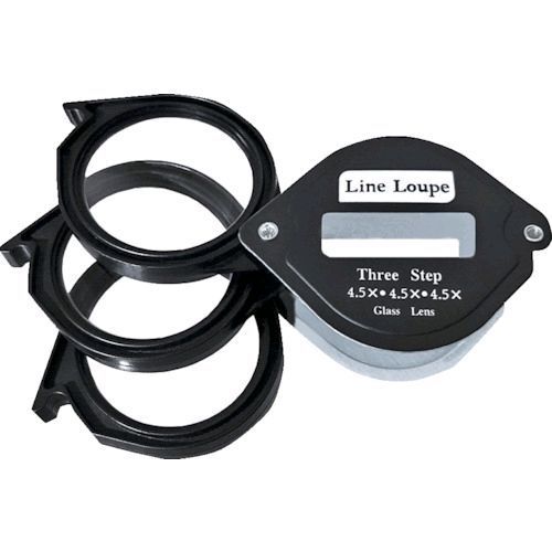 京葉光器メーカーお問い合わせ：043-251-5037【特長】●レンズ径36mmの重ね合わせ式ルーペです。【用途】●一般検査、観察。【仕様】●倍率(倍)：4.5(3枚)●レンズ寸法(mm)：φ36●高さ(mm)：26●幅(mm)：61●奥行...