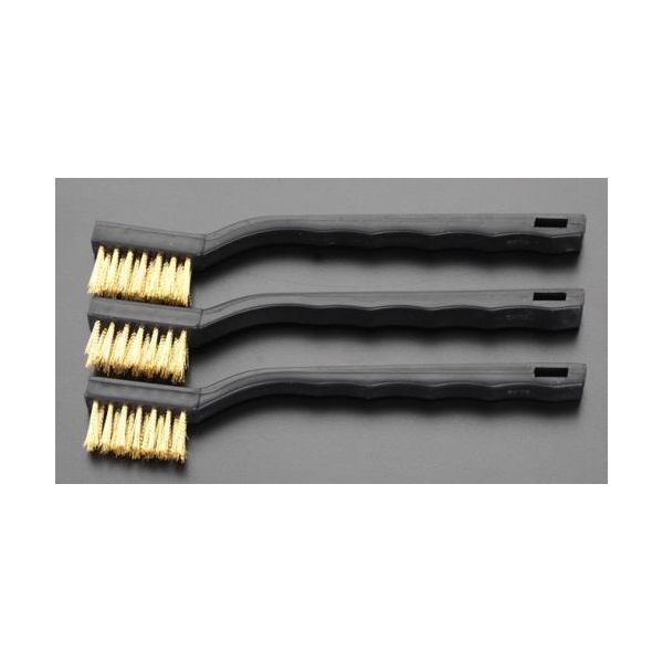 ●行数…2行●ブラシサイズ…8×37mm●毛丈…15mm●全長…180mm●ブラシ材質…真鍮●柄材質…ポリプロピレン●入数…3本●線径…0.2mm