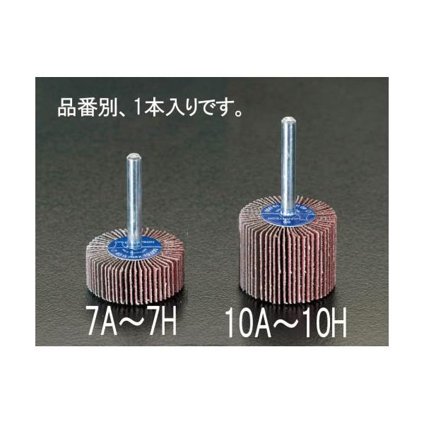 ●軸径…6mm●直径…40mm●高さ…30mm●最大回転数…19000rpm●用途…鉄からプラスチックまであらゆる表面研磨に対応。●研磨砥粒…アルミ酸化物●粒度…＃120●重量…39g●入数…1本入り