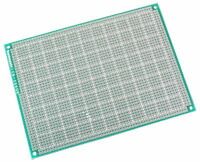 ※パターン図の縮尺率は一定ではありませんのでご注意ください。 ●フルレジストユニバーサル基板 【主な仕様】 ●寸法 115×160mm ●材質・板厚 両面・ガラスエポキシ（FR-4）　1.6mmt ●仕上処理 スルーホール/レジスト処理（緑...