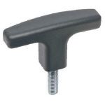 仕様●ねじ径:M10×1.5●ねじ長さ(mm):30●ハンドル径(mm):80●ボス径(mm):20 質量58 g 特徴●ハンドル操作で垂直に持ち上げる部分に使用できます。 材質/仕上げ●ハンドル：ポリアミド(ガラス繊維強化) つや消しブラ...