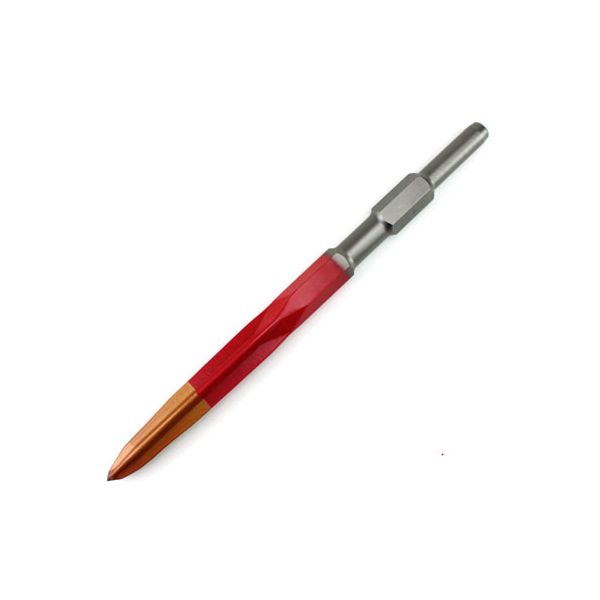 【用途】コンクリートのハツリ作業。【機能・特徴】エッジの長さが12cmで従来品の3.5倍です。オフセット砥石で研磨が可能です。刃先端が摩耗しても常にプラス形状により修理いらずで高耐久です。【仕様】●サイズ：(軸径)17H×(全長)280mm...