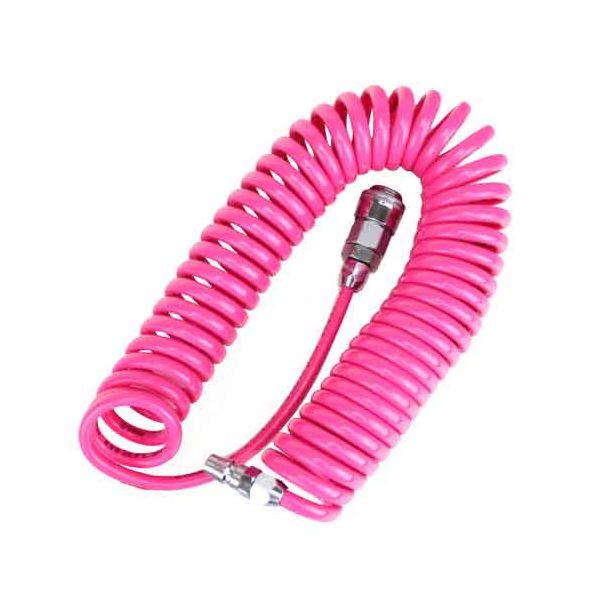 【用途】エアーホース。【機能・特徴】伸ばして作業ができ、縮めて収納できる伸縮で邪魔にならないコイル状のエアホースです。ワンタッチソケット付きで、便利です。【仕様】●サイズ：内径5mm×外径8mm。●最高使用圧力：0.7mpa。●使用有効長：...