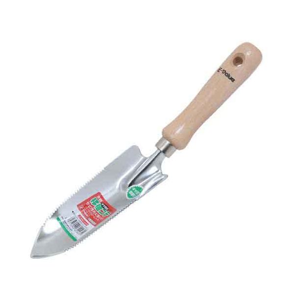 【用途】スコップ。【機能・特徴】穴掘り、土すくい用です。根切りに使えるギザ刃付きです。【仕様】●ギザ刃タイプ。●刃部ハードクロームメッキ処理。●目盛付。●刃部：刃物鋼。●柄部：木。【注意事項ほか】本来の用途以外には使用しないで下さい。使用前...