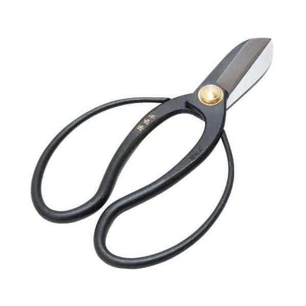 【用途】花鋏。【機能・特徴】鋼付刃で切れ味抜群です。刃先に丸みがあり、実や茎を傷めにくいです。【仕様】●刃の仕様：表面梨地仕上。●全長：約165mm。●刃長：約45mm。●重量：約190g。●生木切断能力：8mm。●本鍛造・鋼付(安来鋼白紙...