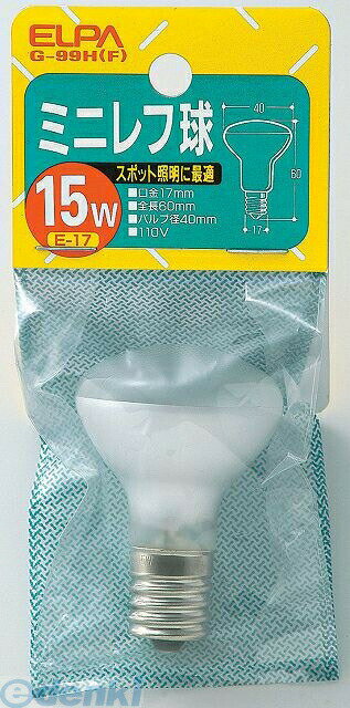 【商品説明】【仕様】●定格：　・電圧　110V　・消費電力 15W　・寿命：約1500時間●本体サイズ：　・全長：60mm　・バルブ径：40mm　・口金：E17●入数：1個●カラー：フロスト●【特徴】●ミニレフ球●室内装飾照明、店舗ディスプ...